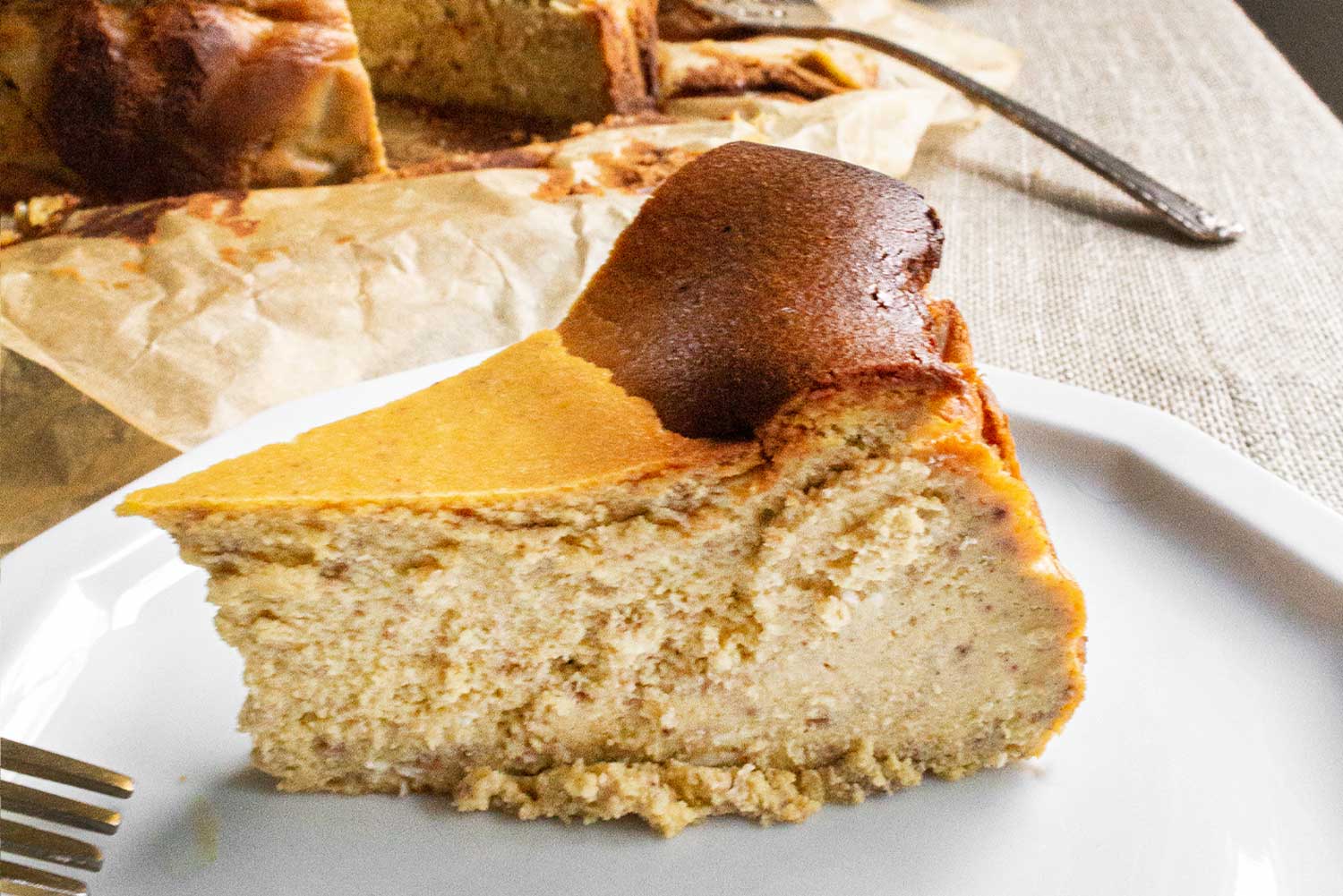 Pumpkin Basque Cheesecake - A Cultivated Living