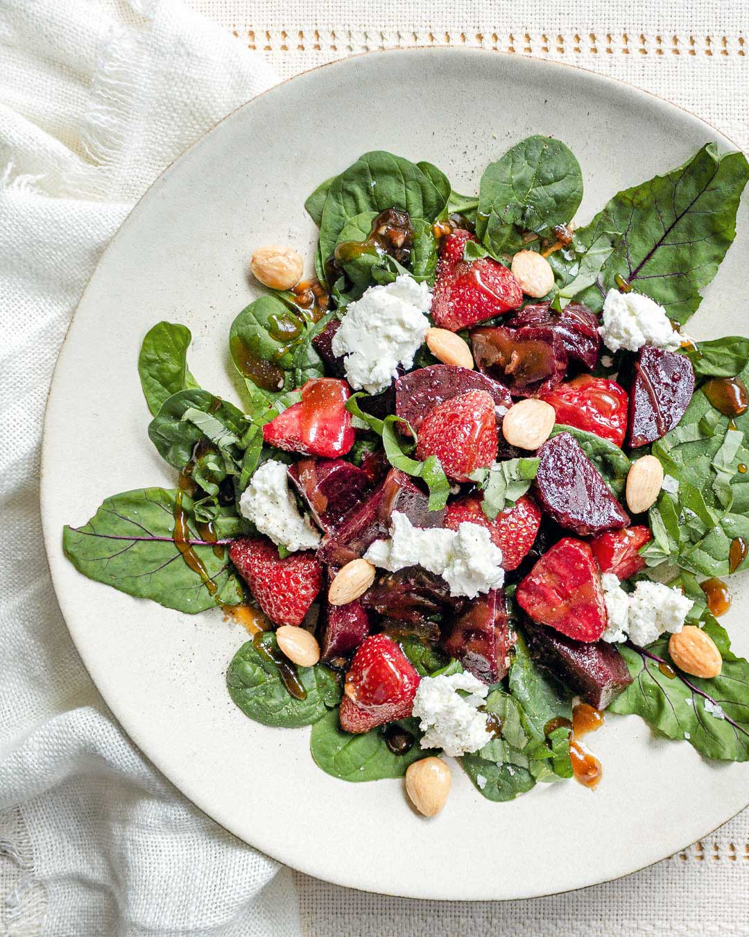 Summer Strawberry Salad With Roasted Beets & Goat Cheese - A Cultivated ...